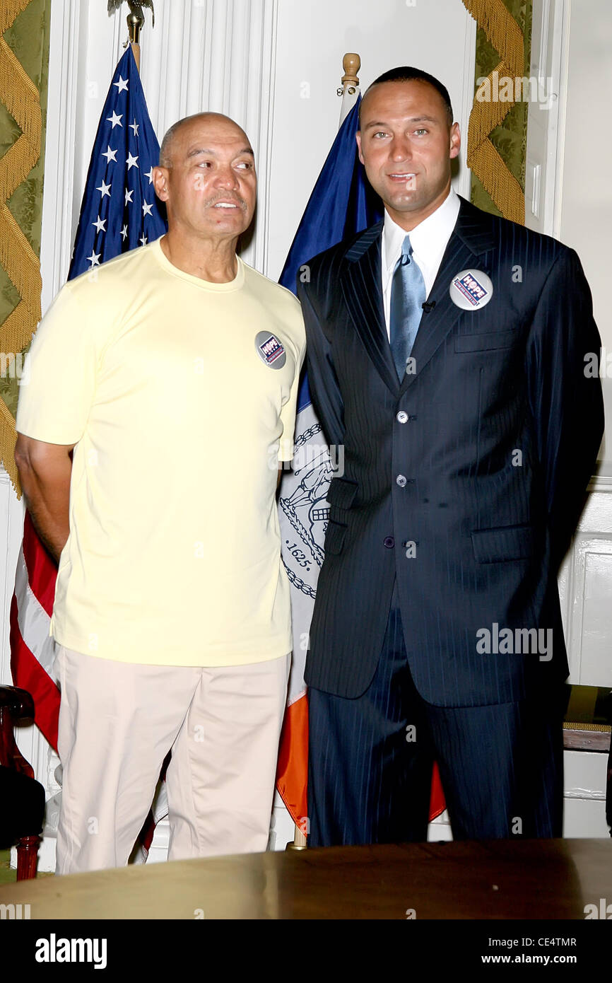 Derek Jeter and Reggie Jackson Mayor Michael Bloomberg meets New York ...