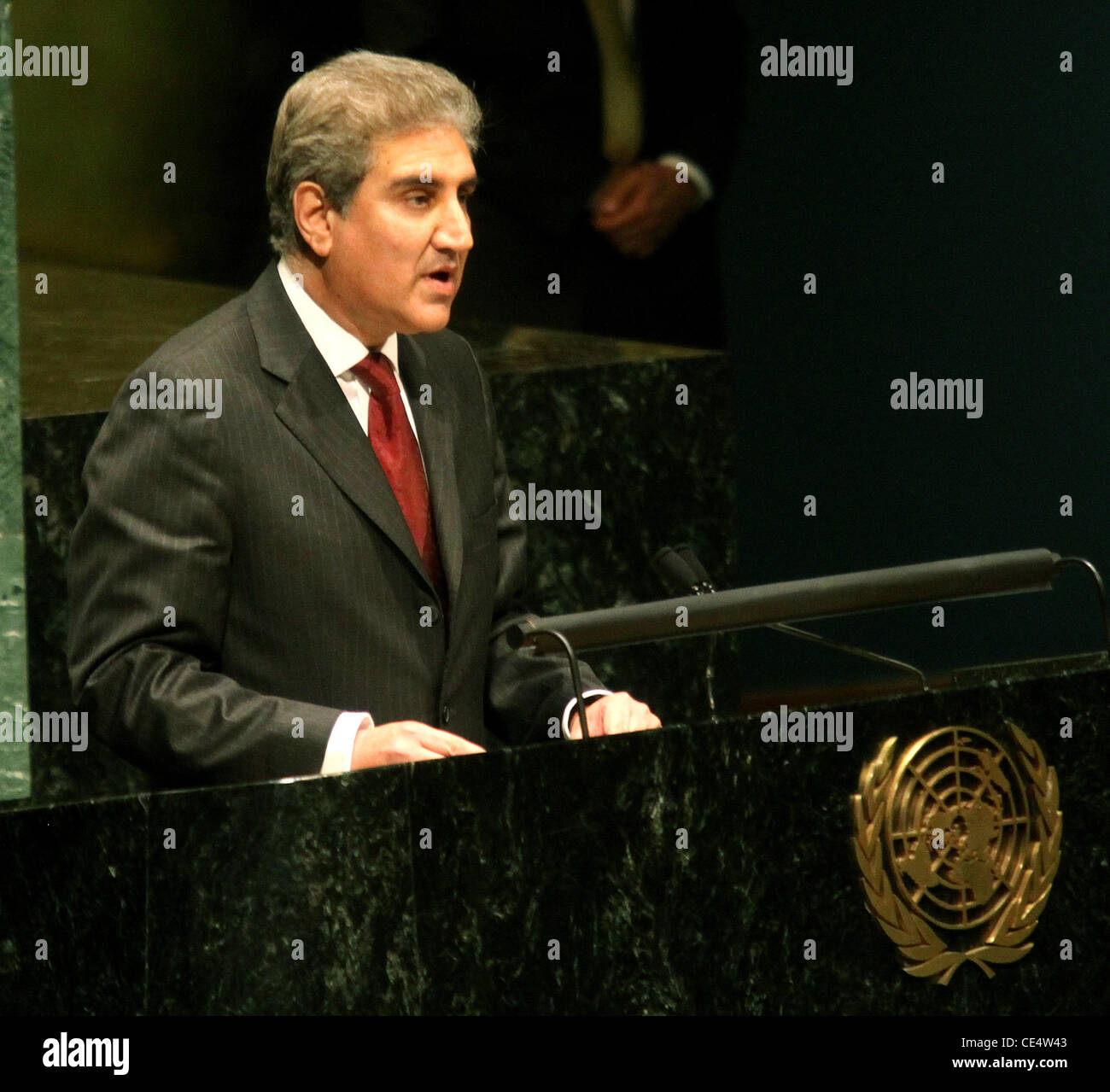 Pakistan's Foreign Minister Makhdoom Shah Mehmood Qureshi addresses the ...