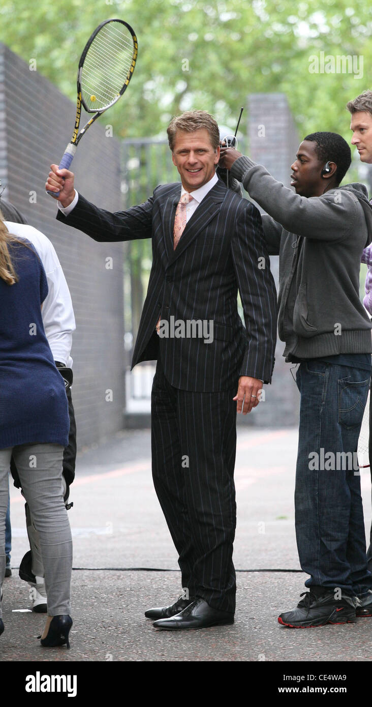 Andrew Castle seen leaving the ITV studios after presenting 'Good ...