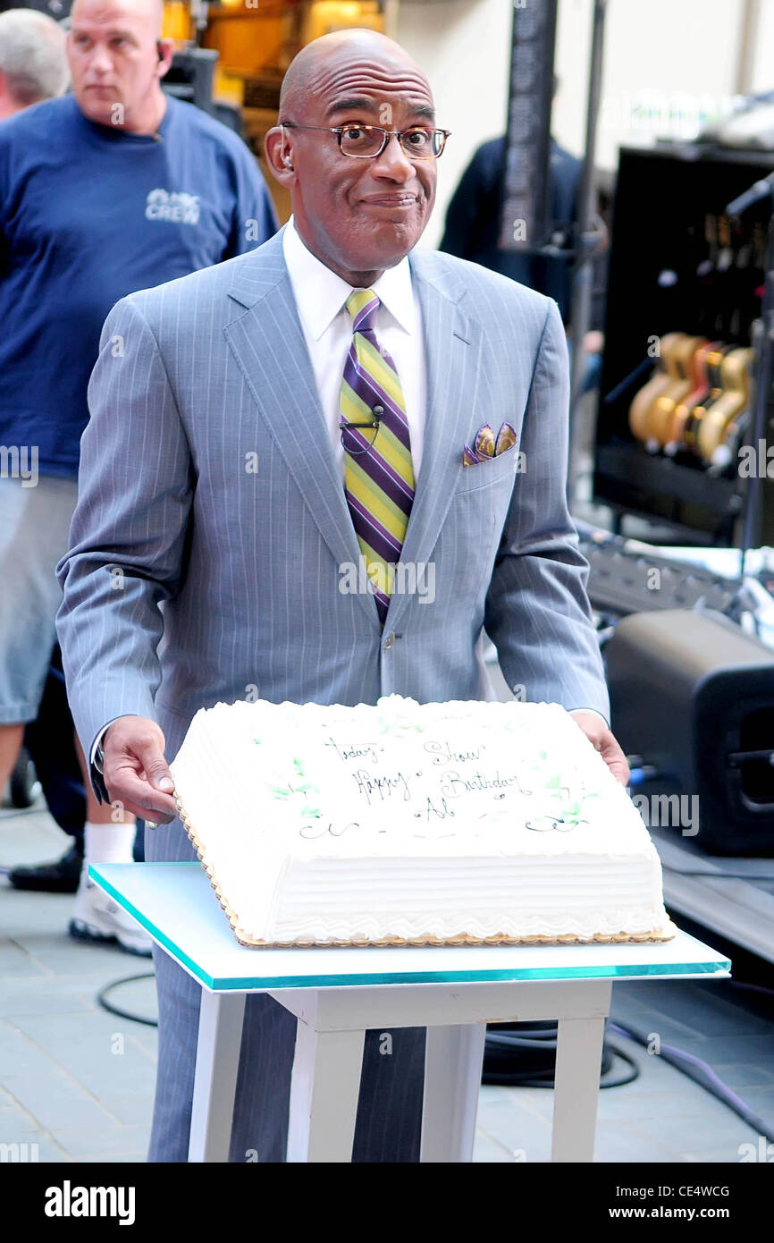 Al Roker celebrates his 56th birthday with a cake at the Rockefeller ...