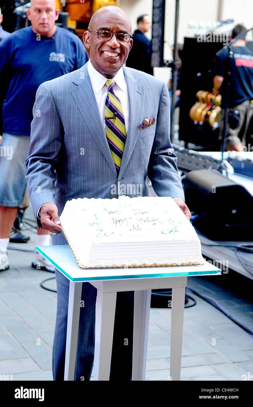Al Roker celebrates his 56th birthday with a cake at the Rockefeller ...