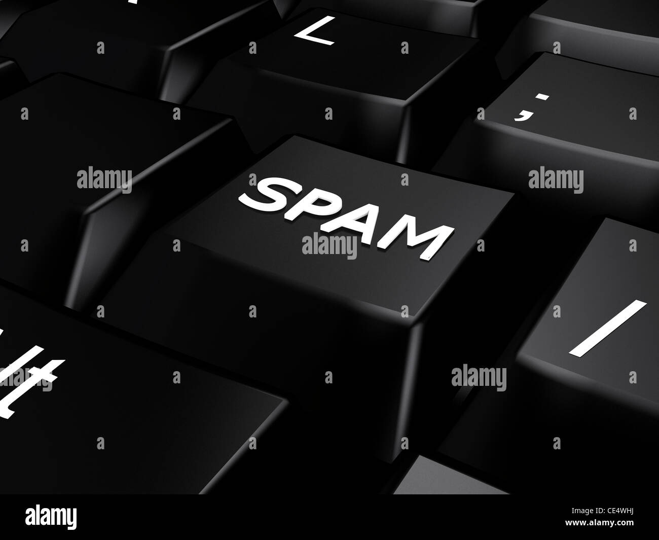 Keyboard with word spam. 3d rendered image Stock Photo - Alamy