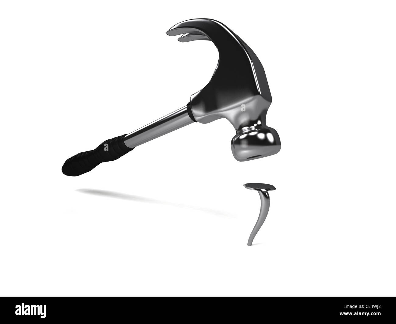 Iron hammer over white background. 3d rendered image Stock Photo - Alamy