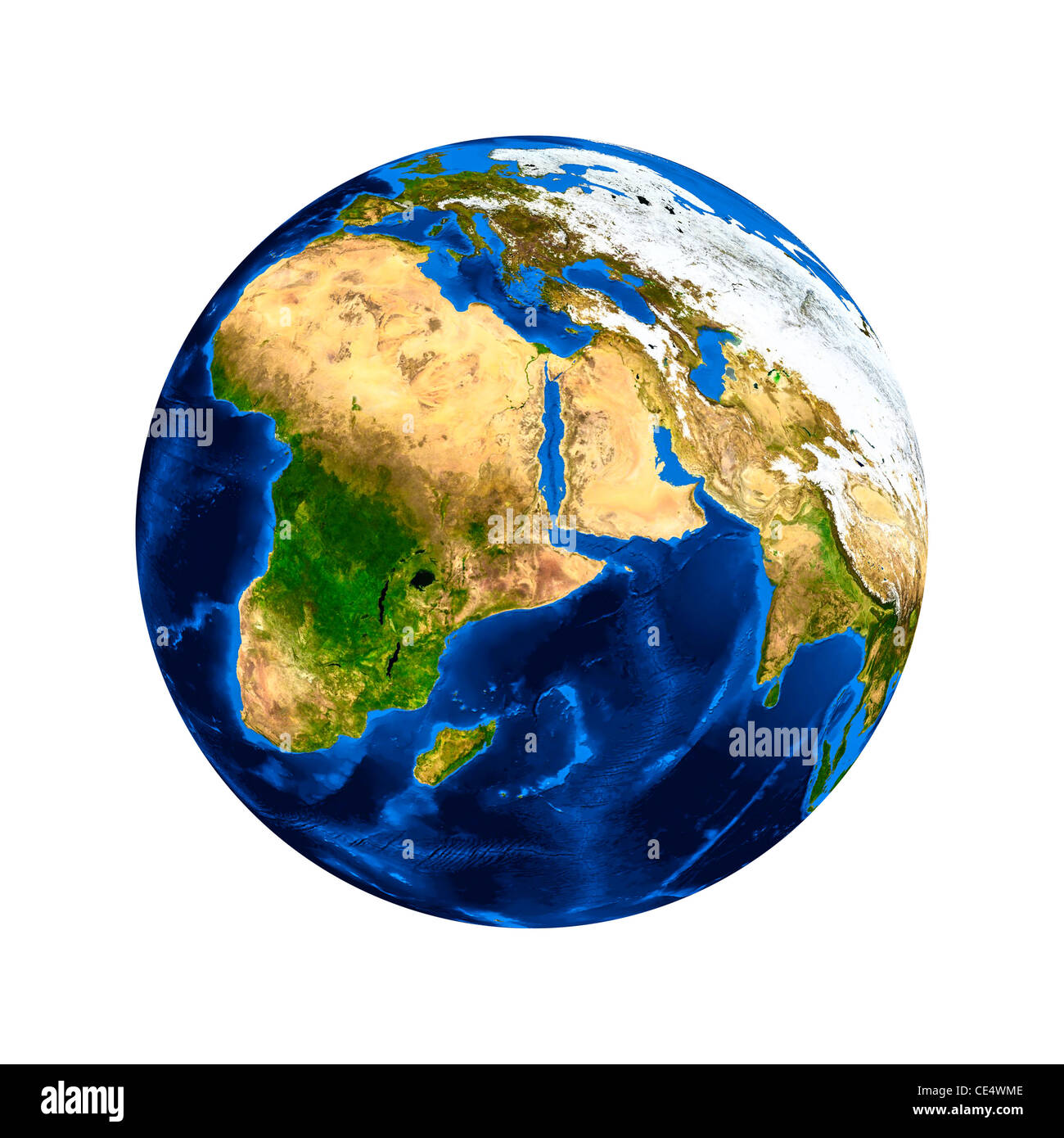 Earth planet with isolated on a white background Stock Photo - Alamy