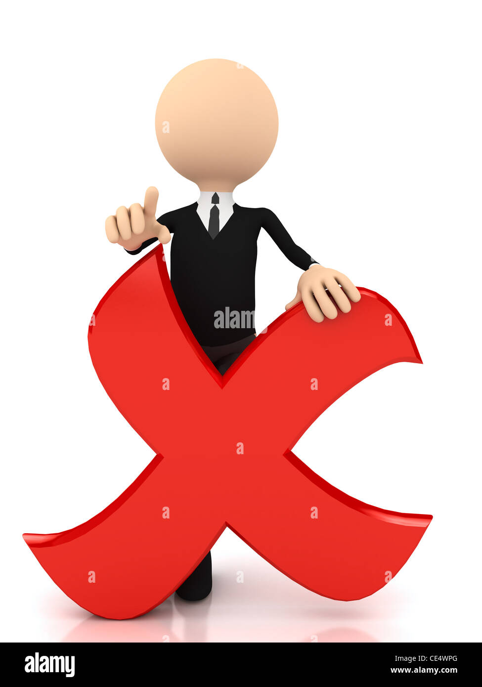 Rejection Symbol over white . 3d render Stock Photo - Alamy