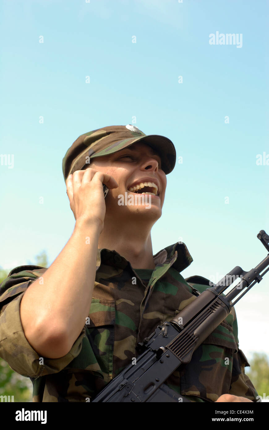 Soldier calling hi-res stock photography and images - Alamy