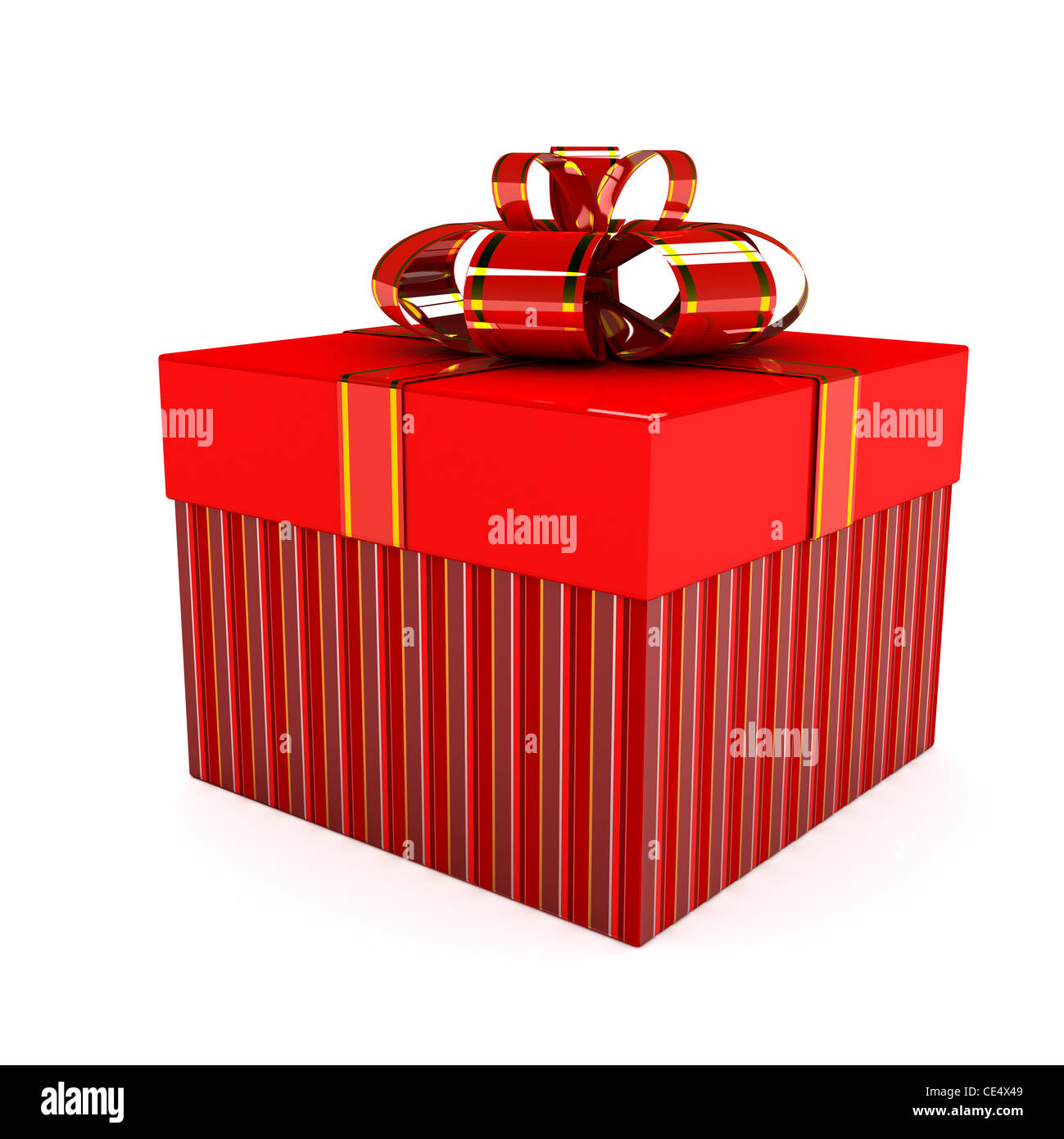 Gift box over white background. computer generated image Stock Photo ...