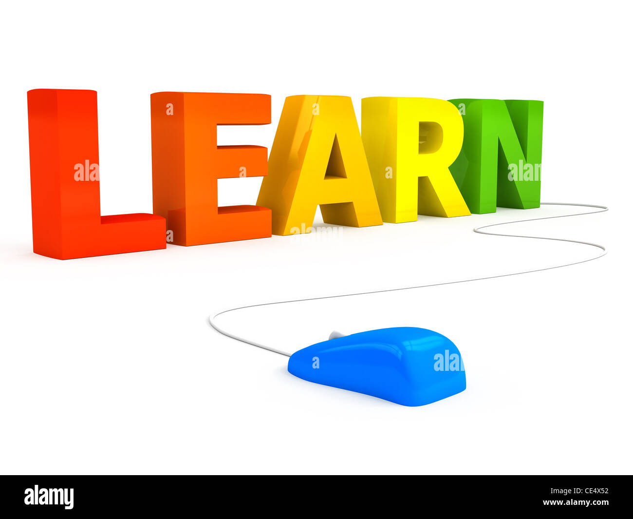 E-learning concept over white background. computer generated image ...