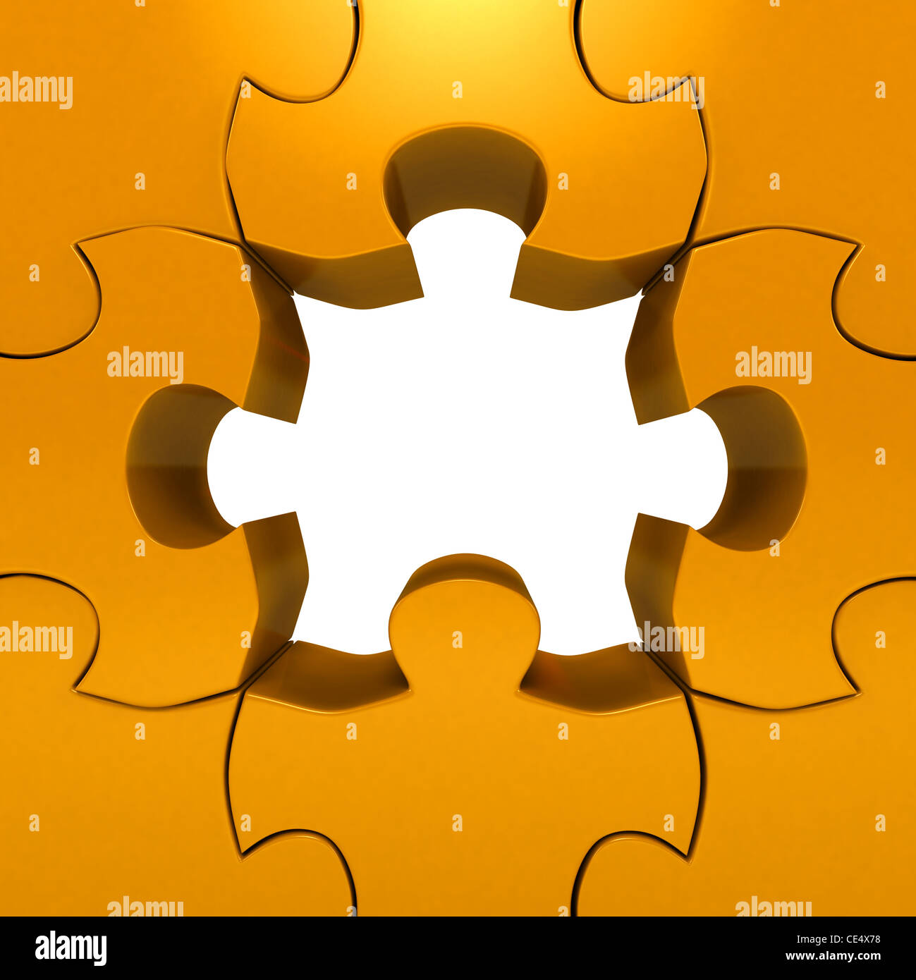 Puzzle over white background. 3d rendered image Stock Photo - Alamy