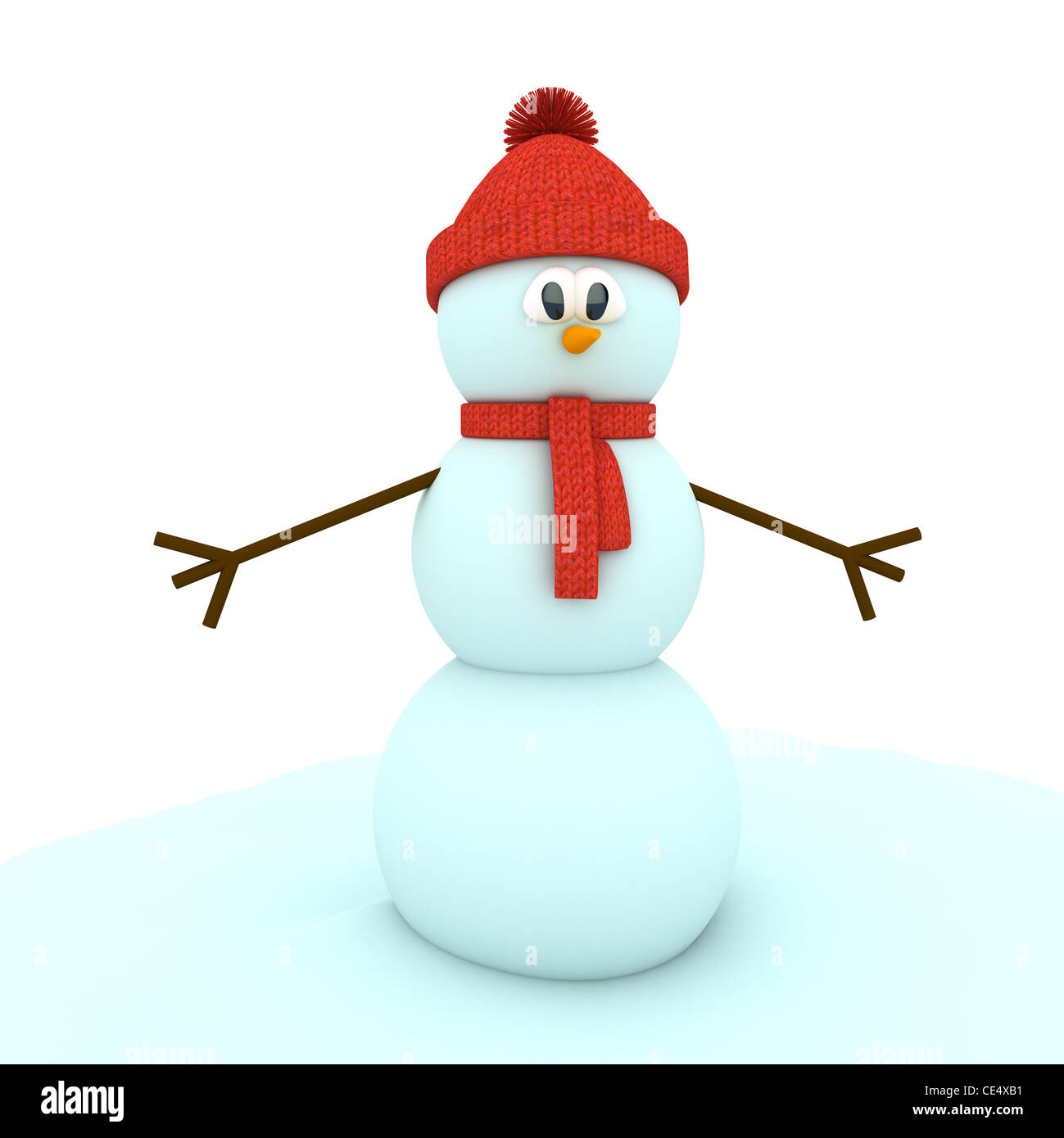 3d snowman over white background. computer generated image Stock Photo ...