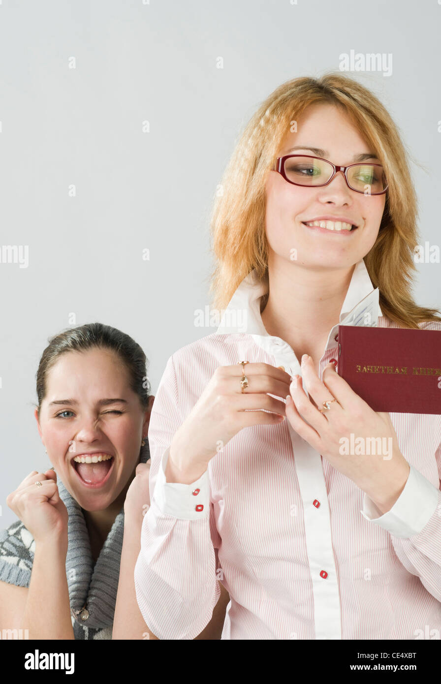 Young student gives teacher a 500 euro bribe to pass her exams Stock ...