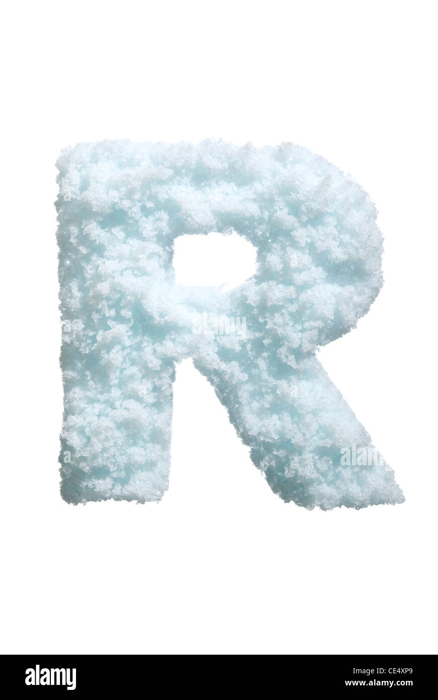 Letter from snow style alphabet. Isolated on white background. With ...