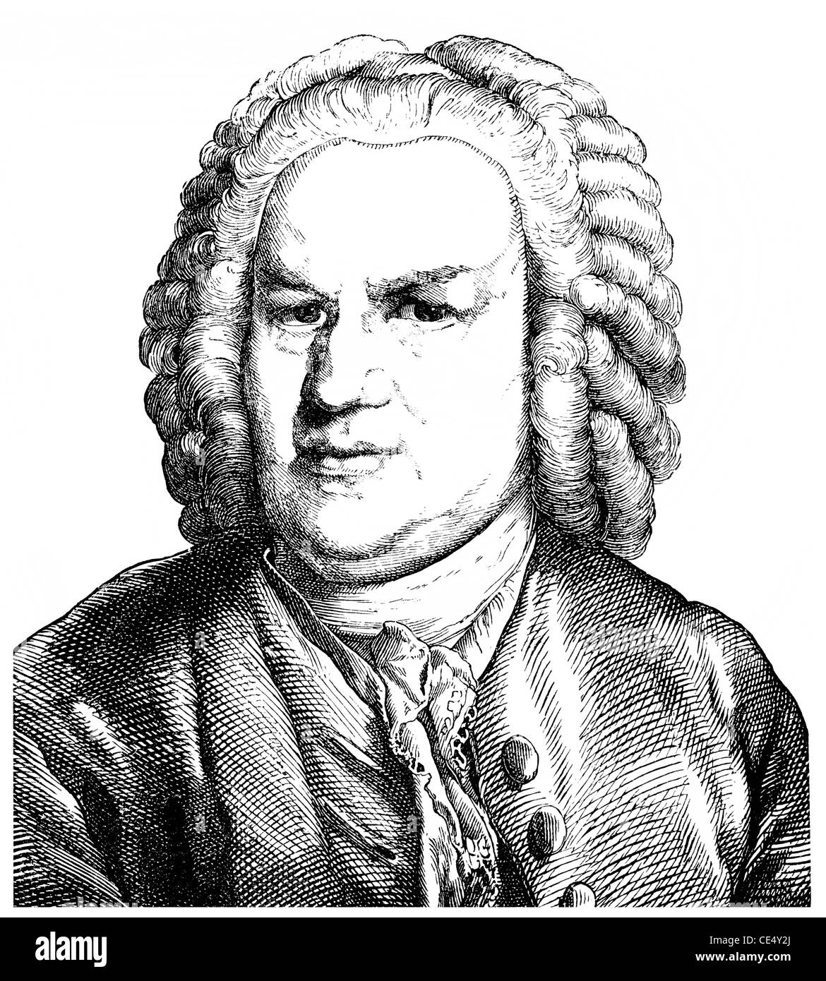 Portrait von johann sebastian bach Black and White Stock Photos ...