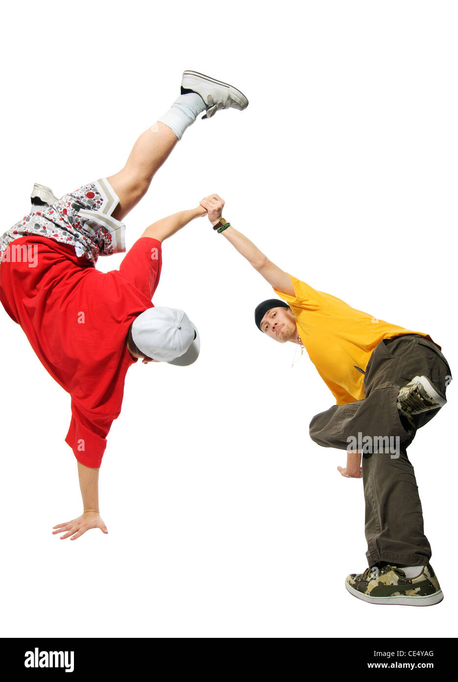 Cool young hip-hop dancers on white background Stock Photo - Alamy