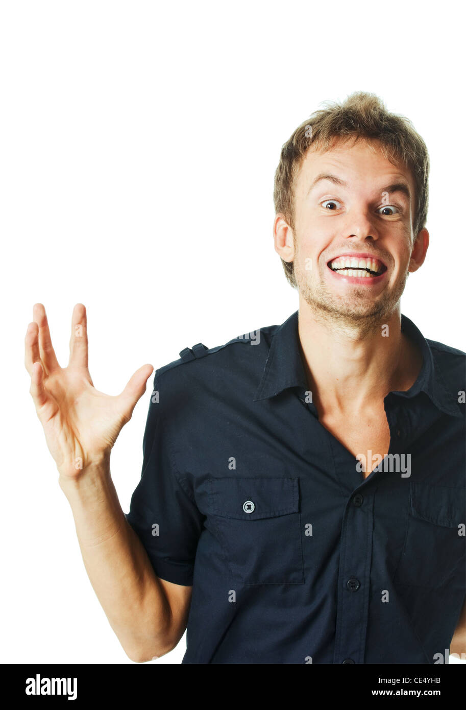 Young man standing isolated on white background Stock Photo - Alamy