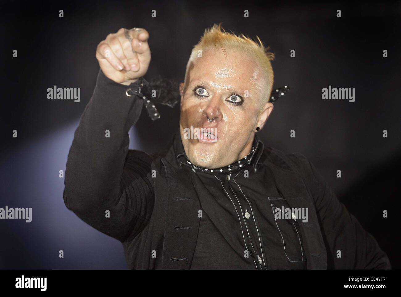 Keith Flint of the The Prodigy performs at the Isle of Wight Festival ...
