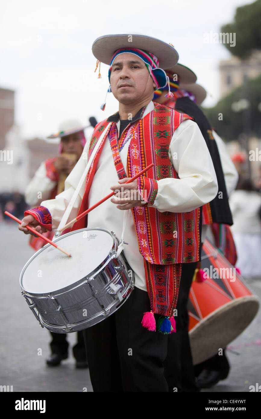 latin american carnival in rome music color fun man playing musical ...