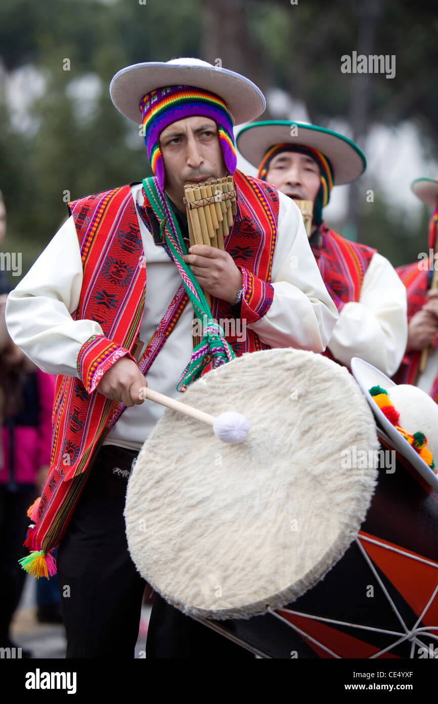 latin american carnival in rome music color fun man playing musical ...