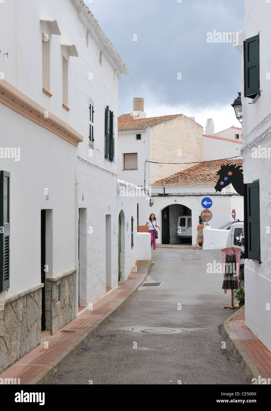 traditional buildings Es Mercadal central Menorca Spain Stock Photo - Alamy