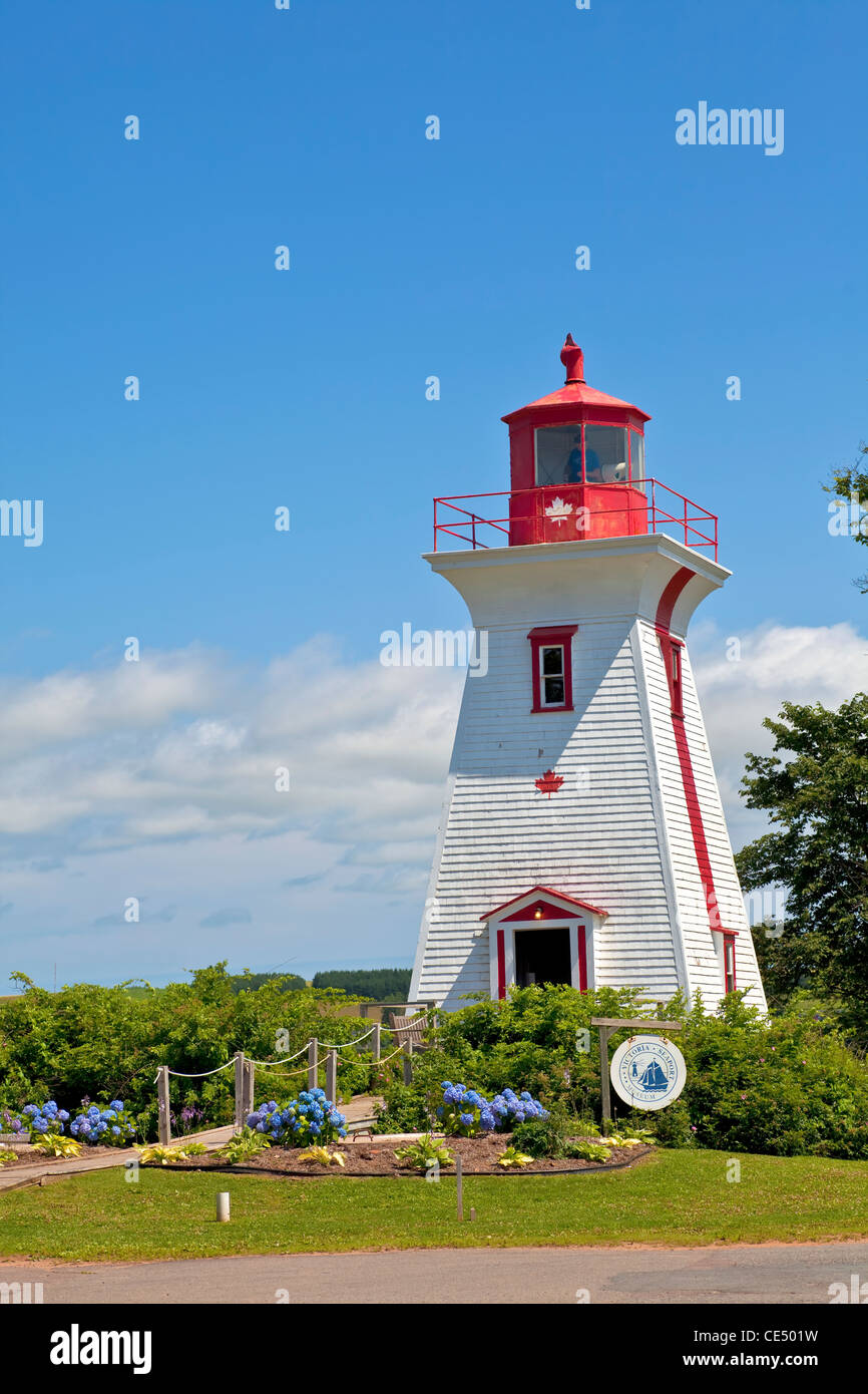 Summertime view of Victoria by the Sea Lighthouse, Prince Edward Island ...