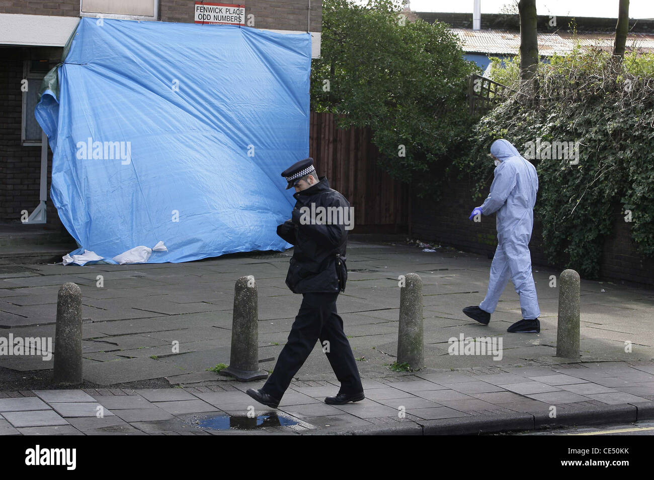 Scene of Crime Officer SOCO at the scene of a fatal shooting. Picture ...