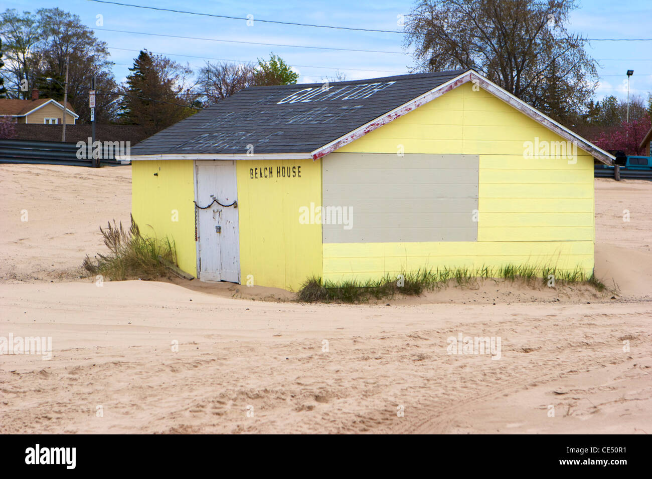 Beach storage shed Stock Photo - Alamy