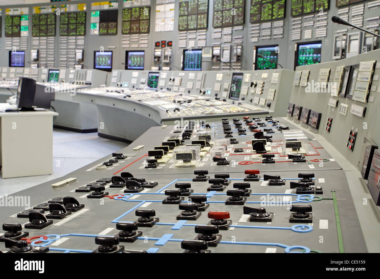 Control room of a russian nuclear power generation plant Stock Photo ...