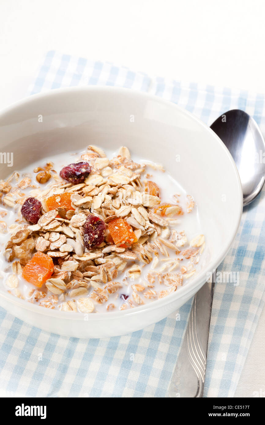 Healthy breakfast muesli milk hi-res stock photography and images - Alamy