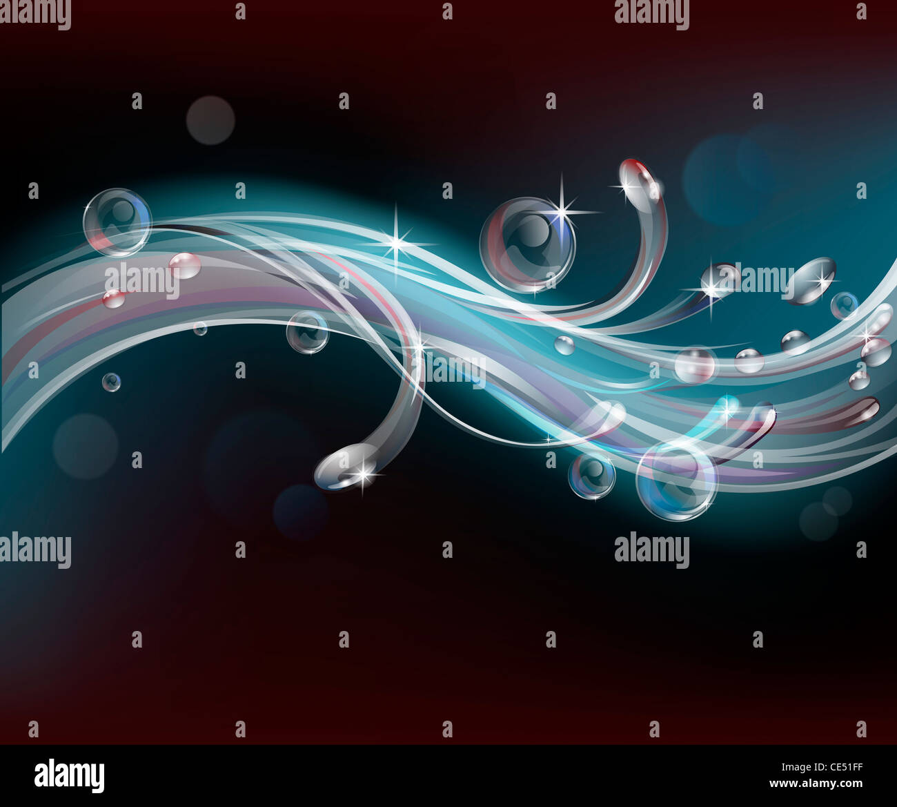 Background design with abstract water like graphic flowing across Stock ...