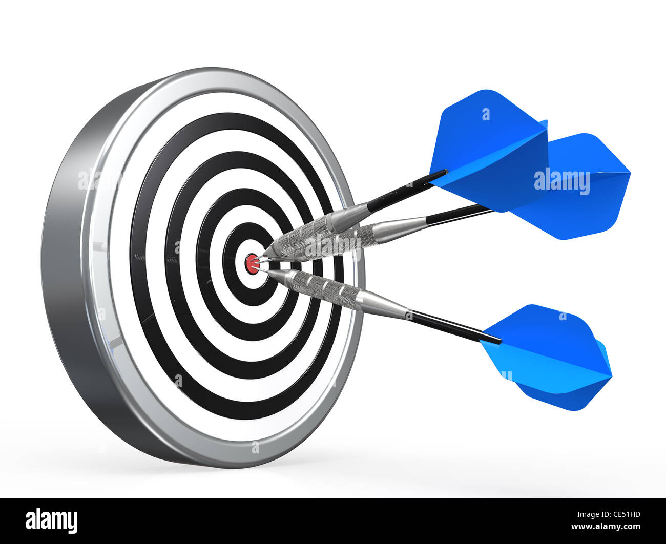 Target arrows hitting center Cut Out Stock Images & Pictures - Alamy