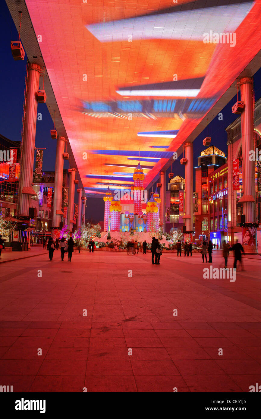 Evening lights at The Place mall in Beijing China Stock Photo - Alamy