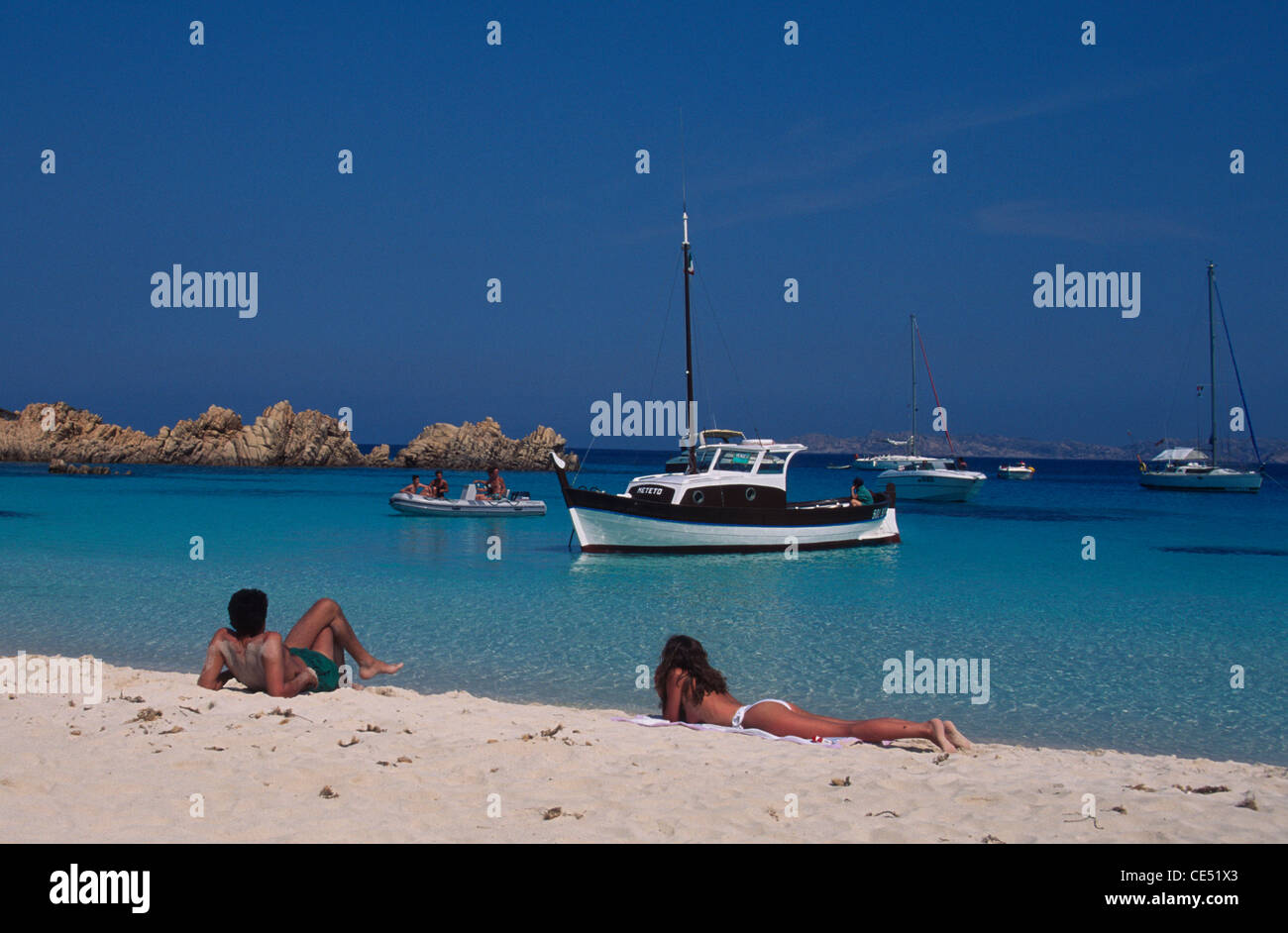 Beach on Budelli Island Stock Photo - Alamy