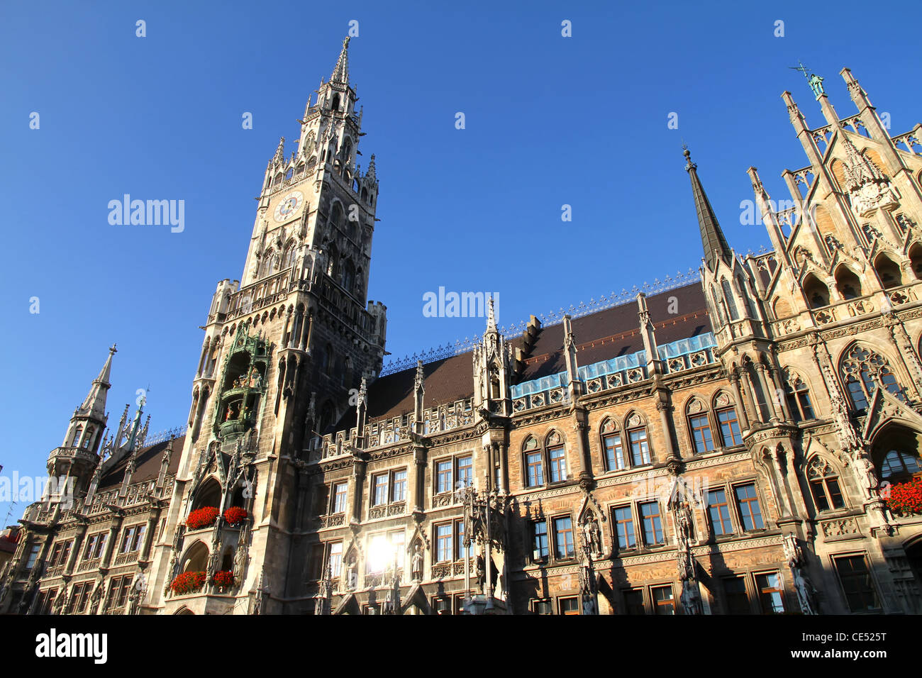 Historic building in the center of Munich, Germany. The Rathaus at the ...
