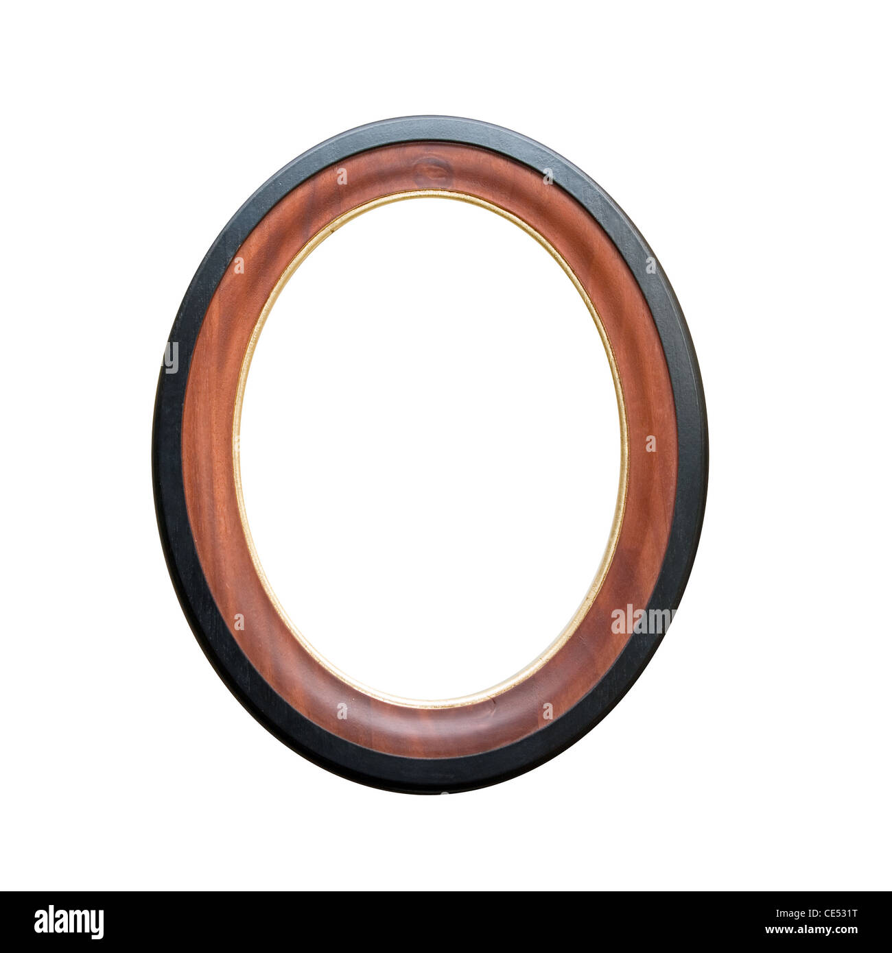 circle wooden frame isolated on a white background Stock Photo - Alamy