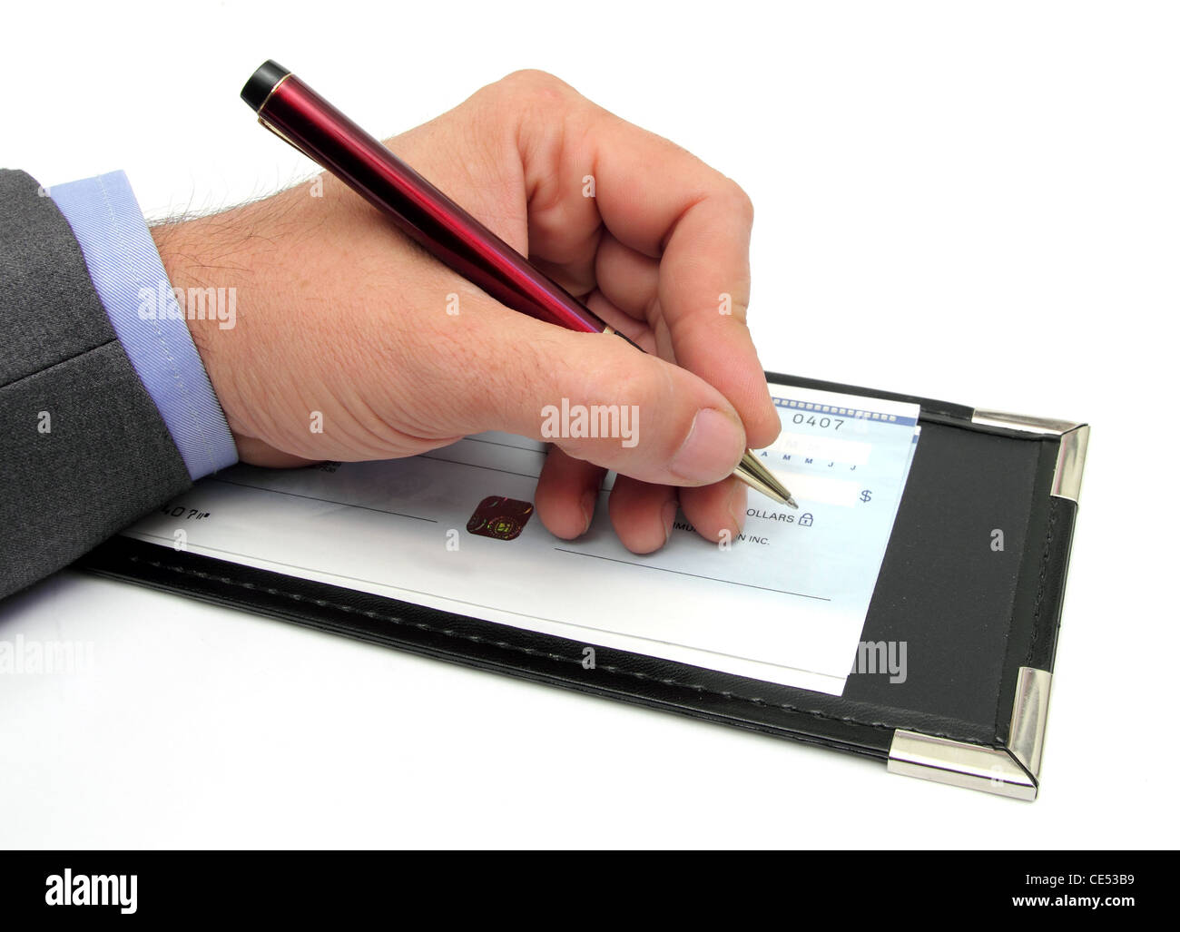 writing a check Stock Photo - Alamy