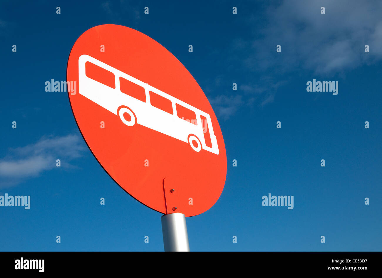 orange bus stop sign Stock Photo - Alamy