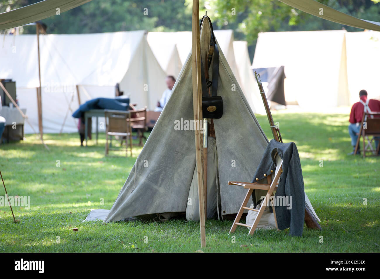 Civil War encampment at Union Mills MD Stock Photo - Alamy