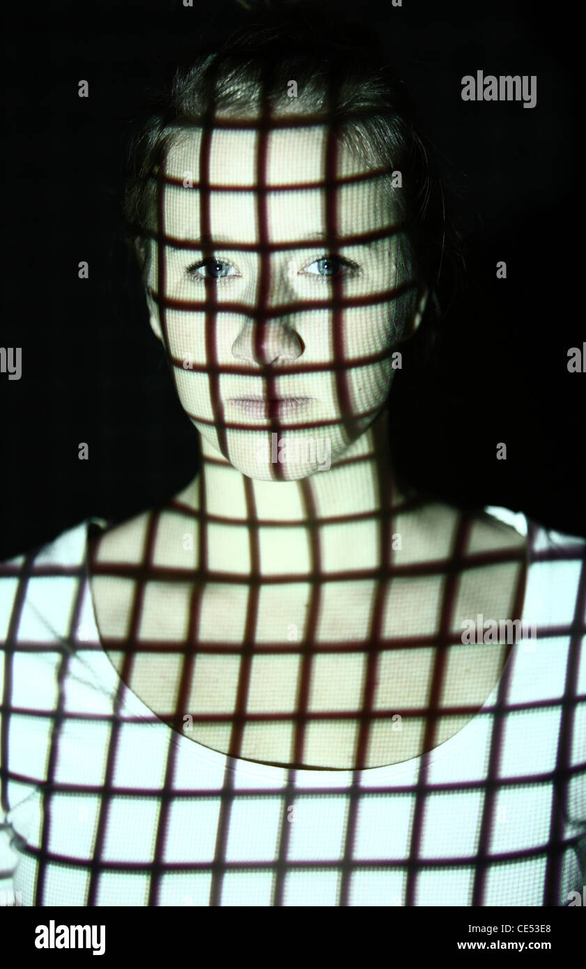 Biometric, symbol photo. Automatic face detection, by a laser scanner ...