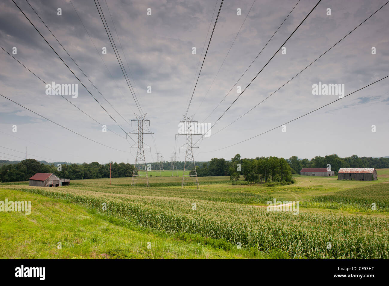 Power lines farm hi-res stock photography and images - Alamy