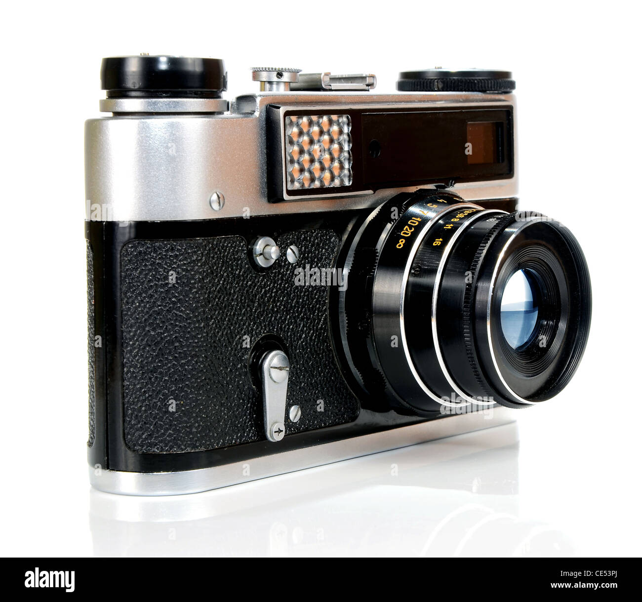 old retro photo camera isolated on white background Stock Photo - Alamy