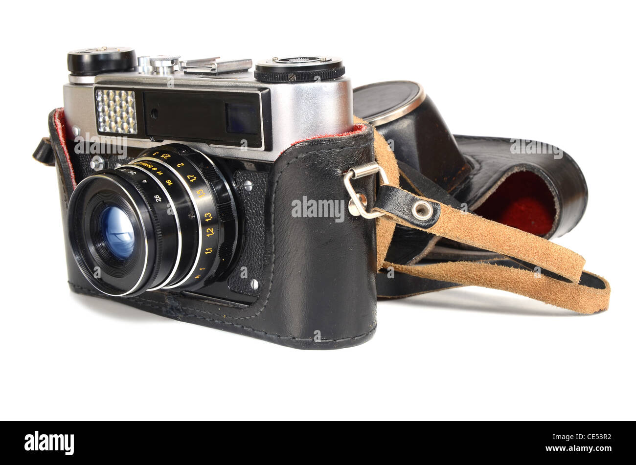 old retro photo camera isolated on white background Stock Photo - Alamy