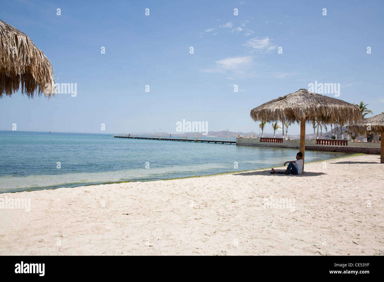 mexico beach sea relax shadow blue sky sleep Stock Photo - Alamy