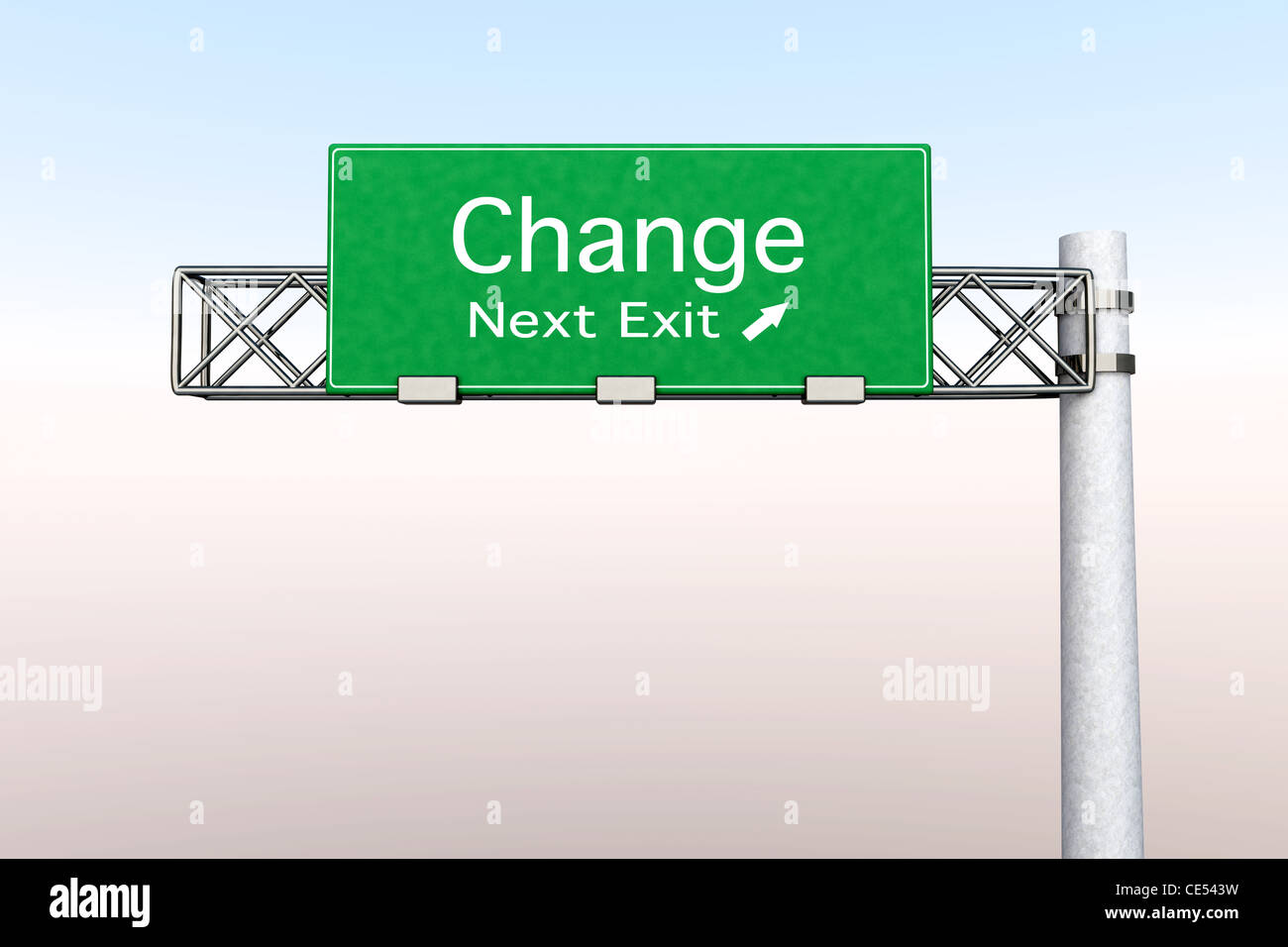 Highway Sign - next exit to Change Stock Photo - Alamy