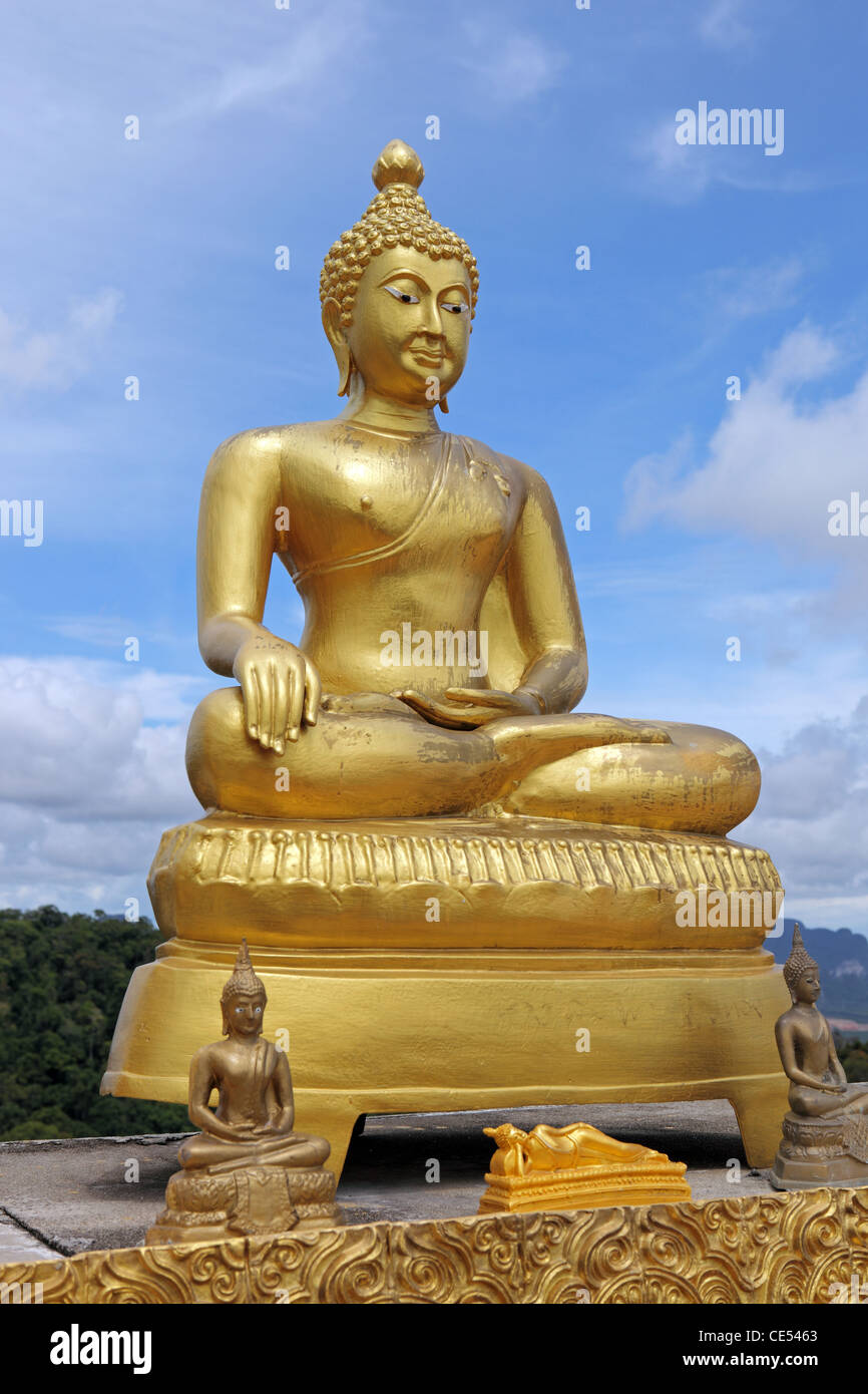 Buddha statues at the top of the mountain at Wat Tham Seua (Tiger Cave ...