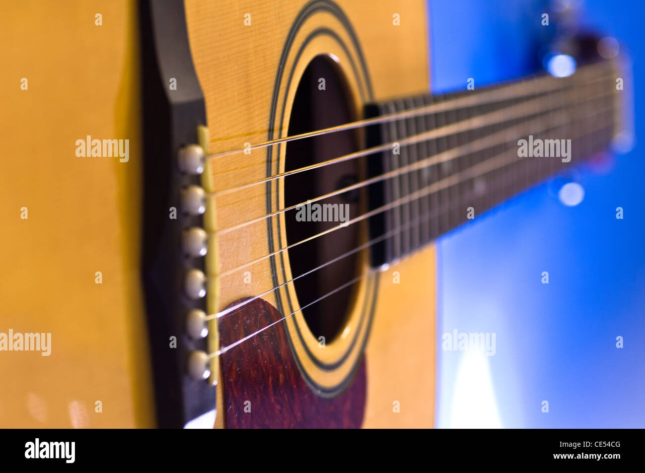 Acoustic guitar close ups in studio Stock Photo - Alamy
