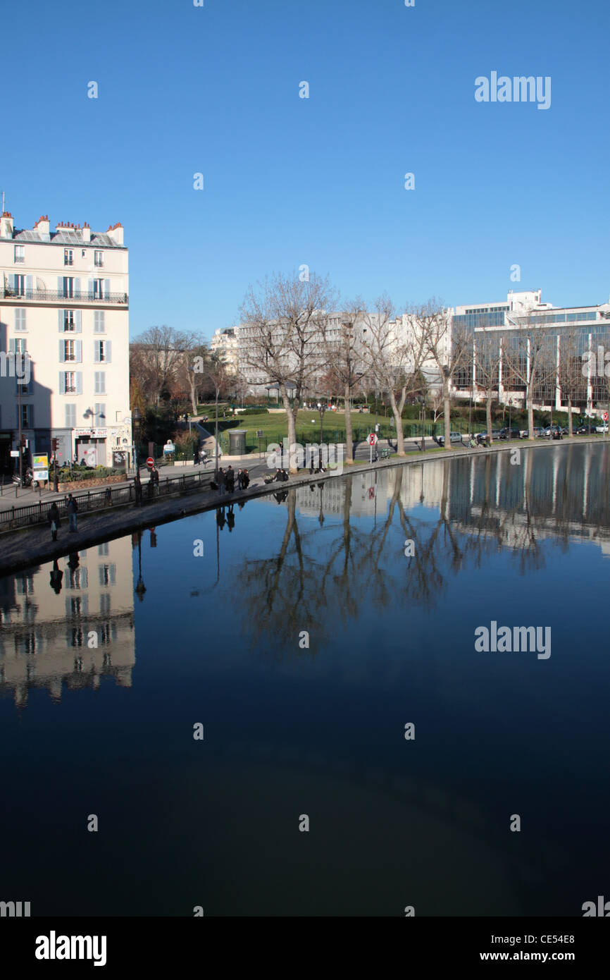 gardens of Square Villemin near Canal Saint Martin, Paris, France Stock ...