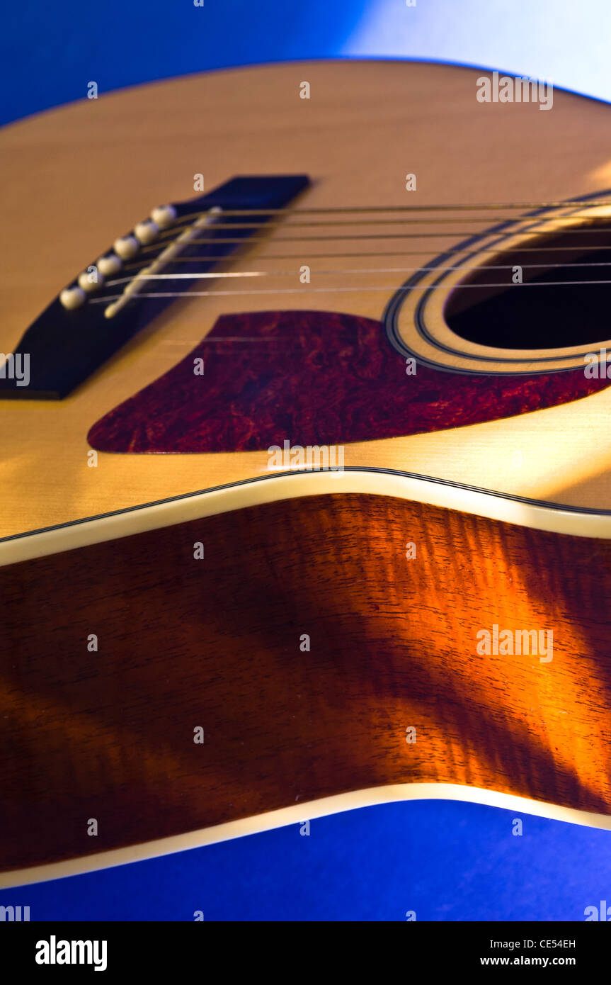 Acoustic guitar close ups in studio Stock Photo - Alamy