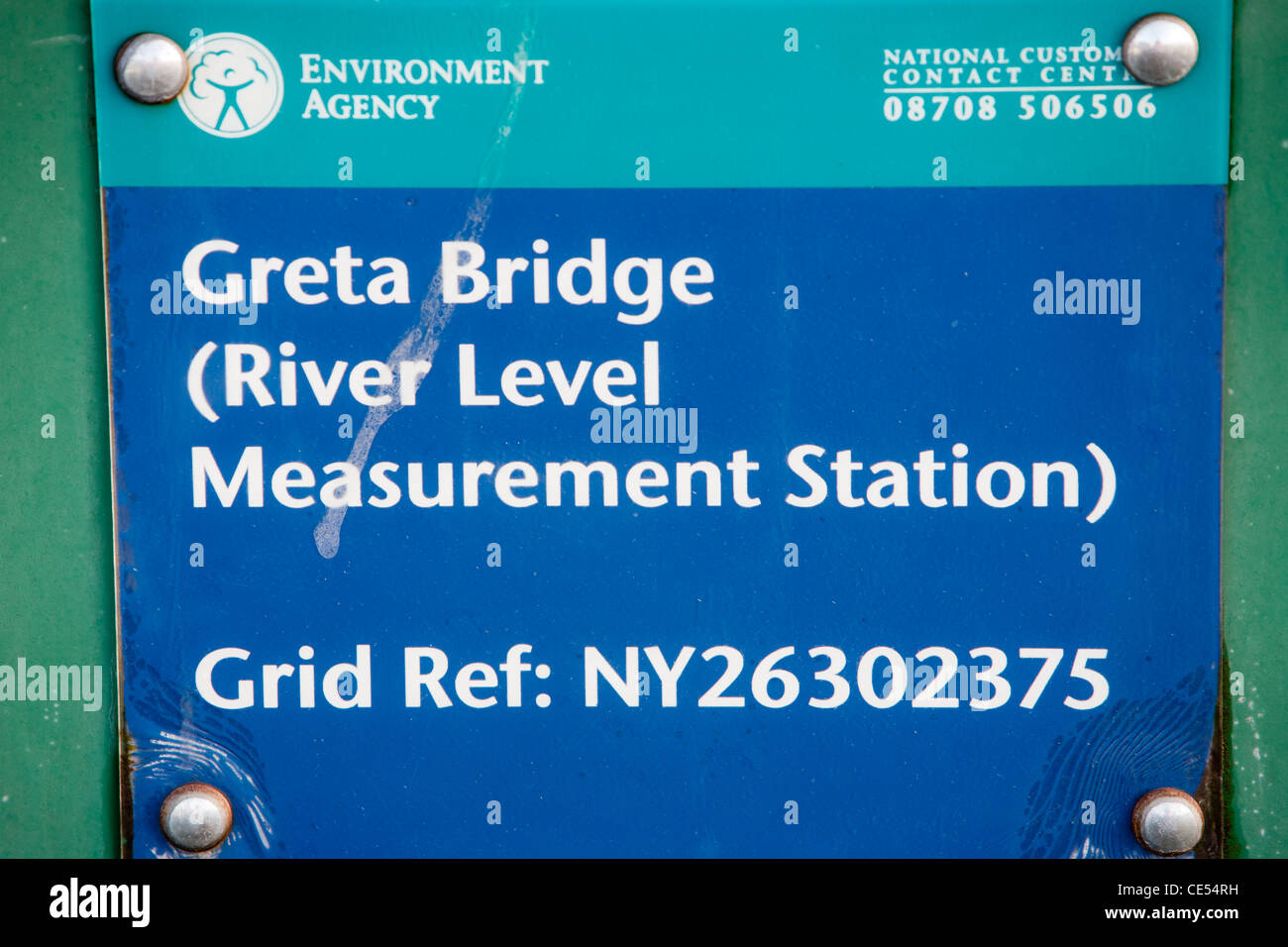 A river level measurement station on the River greta in Keswick ...