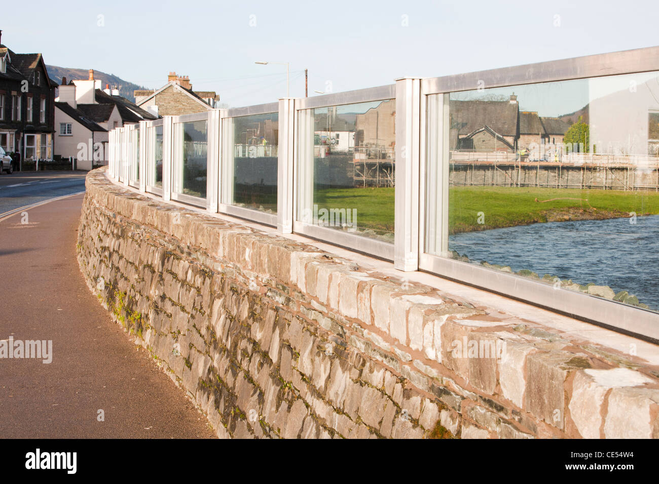 flood defences in Keswick Stock Photo - Alamy