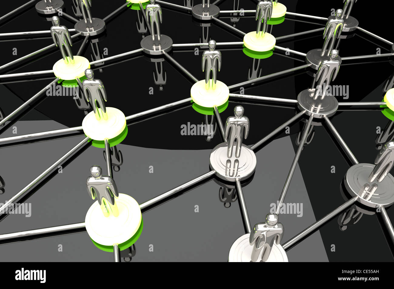 Activated nodes in a social network Stock Photo - Alamy